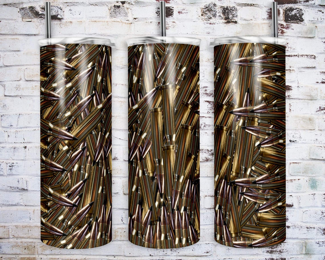 Ammo Bullets Tumbler Wrap | 20oz Tumblers PNG | Sublimation Design for ...