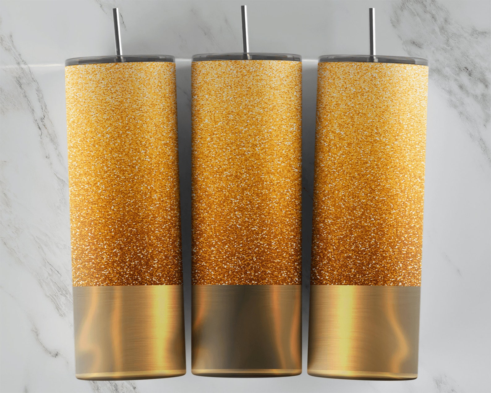 Yellow Glitter Shell Tumbler Wrap 20oz Tumblers PNG Sublimation Design ...