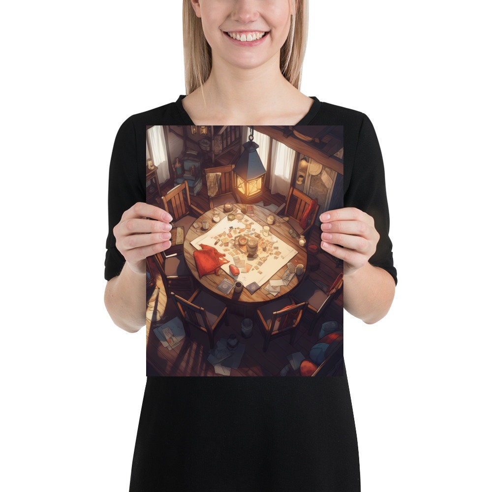 Dnd Game Night Cozy Games Room Poster With In-progress - Etsy