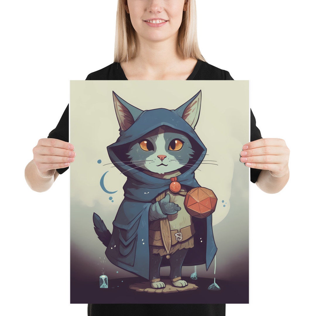 Dnd Kitty 7: Sorcerer D&D Cats Series Poster, Dungeons and Dragons ...