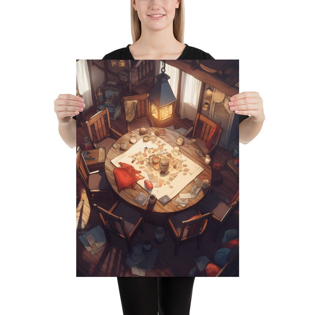 Dnd Game Night Cozy Games Room Poster With In-progress - Etsy