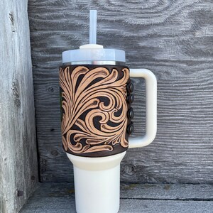 Stanley Leather Tooled Cup Wrap - Etsy