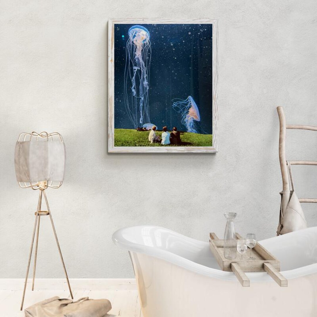 Retro Jellyfish Poster - Etsy