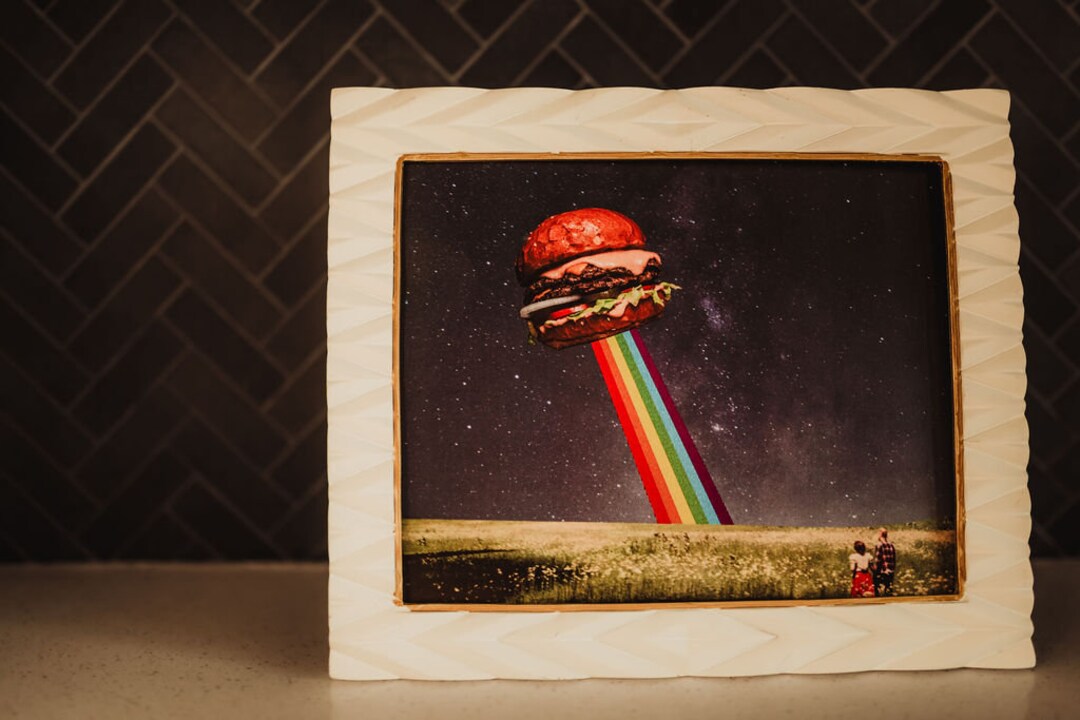 Retro Burger Rainbow Art Print + Vintage + Home Decor + Food - Etsy