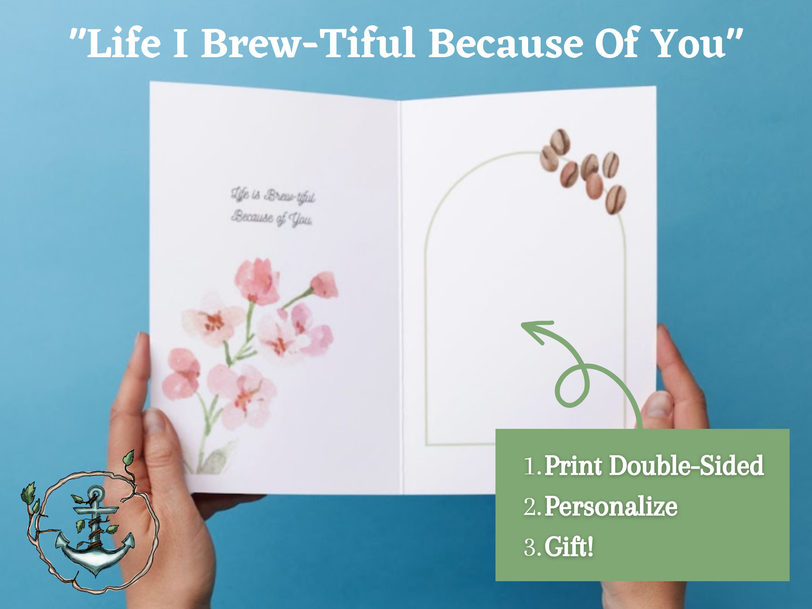 Coffee Themed Mother's Day Card | Printable Mother's Day Card | Digital ...
