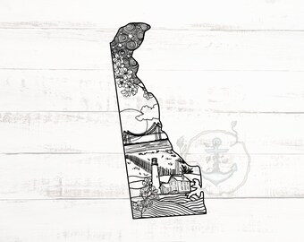 Idaho Sketch SVG File for Shirts, Mugs, Prints | State Print ...