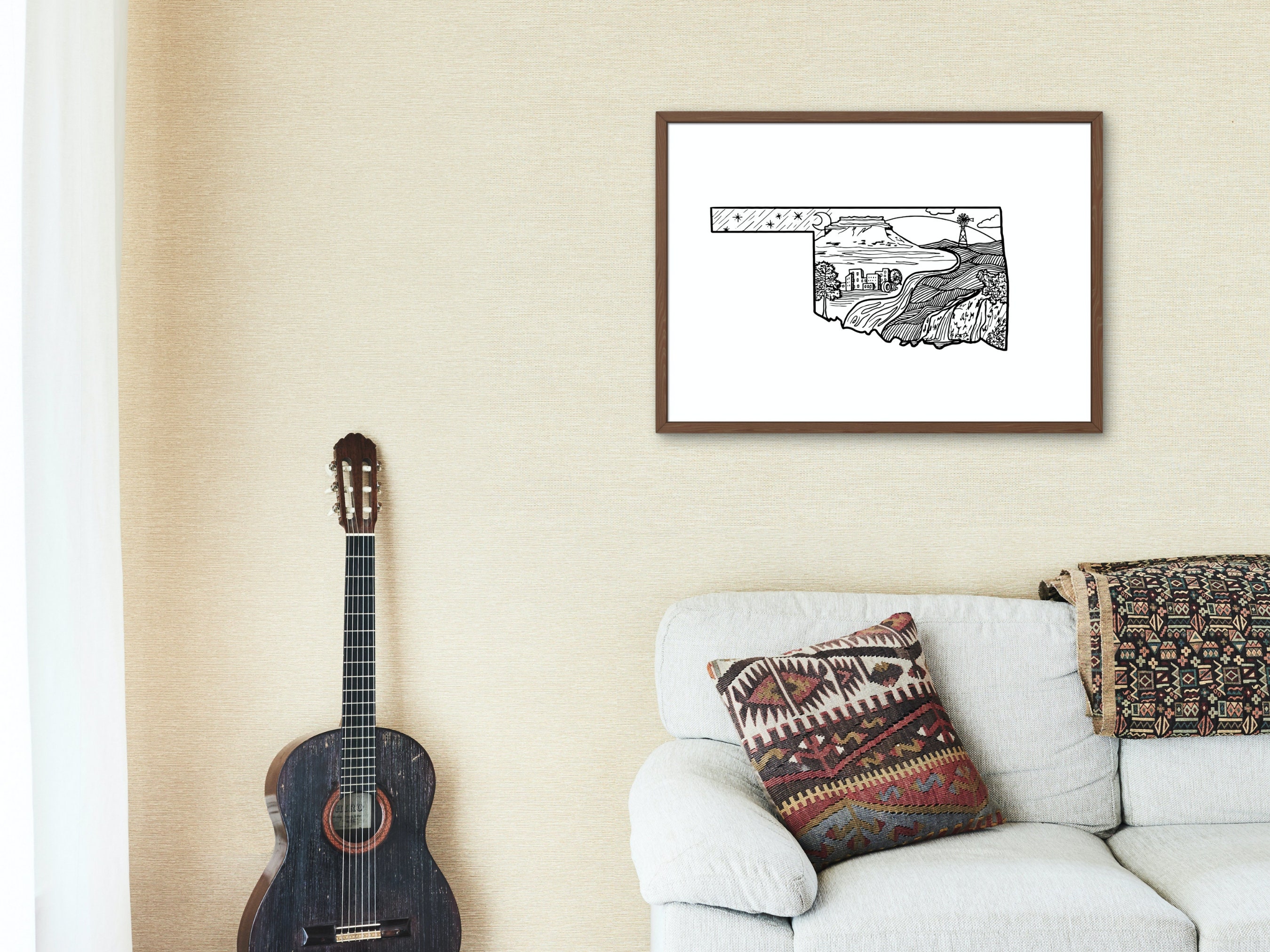 Oklahoma Sketch SVG File for Shirts, Mugs, Prints | State Print ...