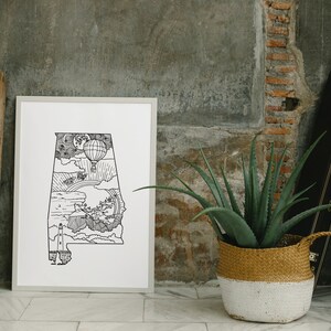 Alabama Sketch SVG File for Shirts, Mugs, Prints | State Print ...
