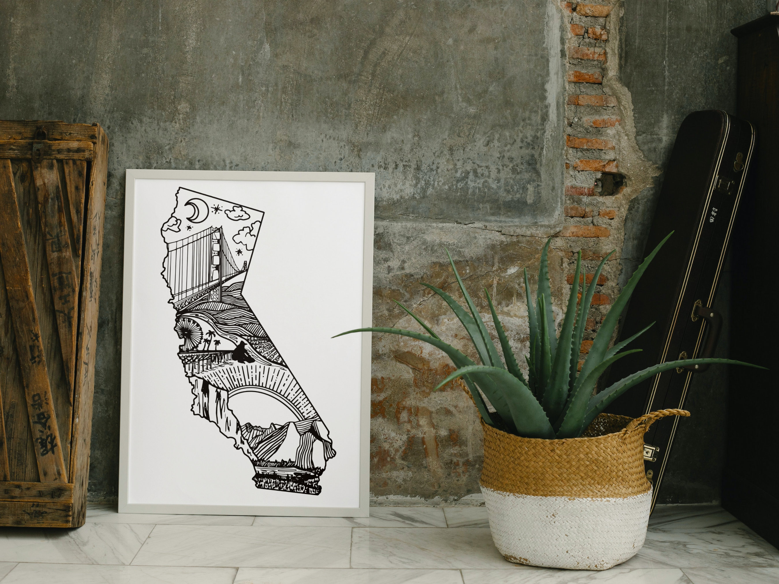 California Sketch SVG File for Shirts, Mugs, Prints | State Print ...