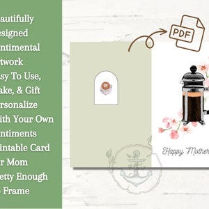 Coffee Themed Mother's Day Card | Printable Mother's Day Card | Digital ...