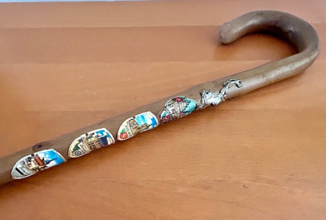 From Germany - Classic Wooden Alpine Walking Stick With Badges - Etsy