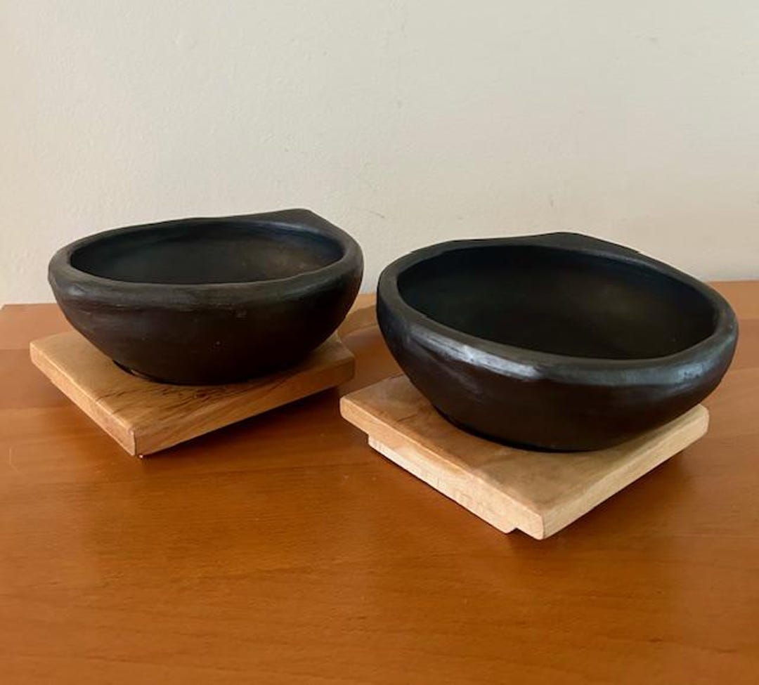 From Colombia Set of Two Traditional La Chamba Ajiaco Clay Bowls With ...