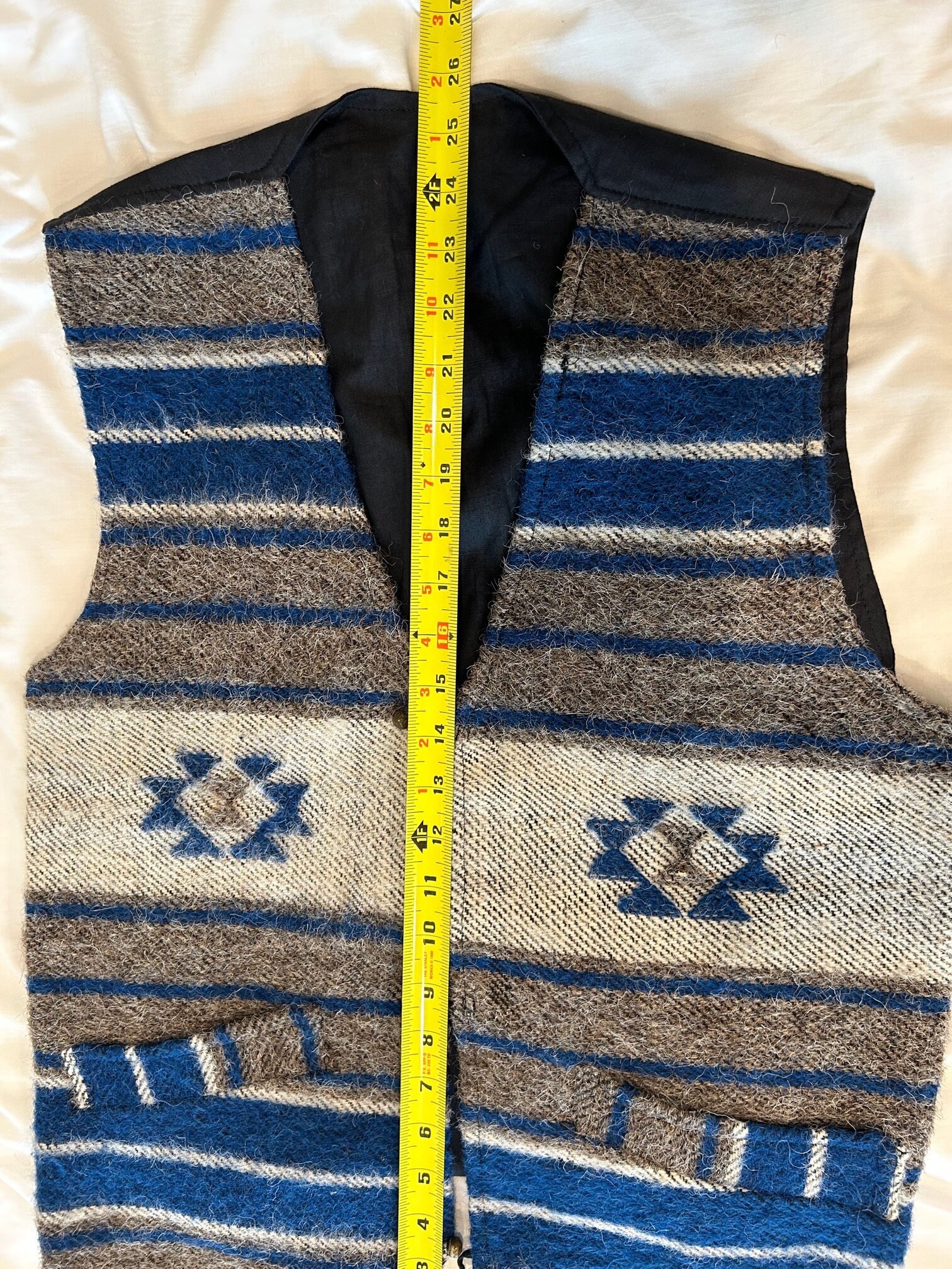 From Nepal- Handmade Vintage Yak Wool Vest / 1980's With Traditional ...