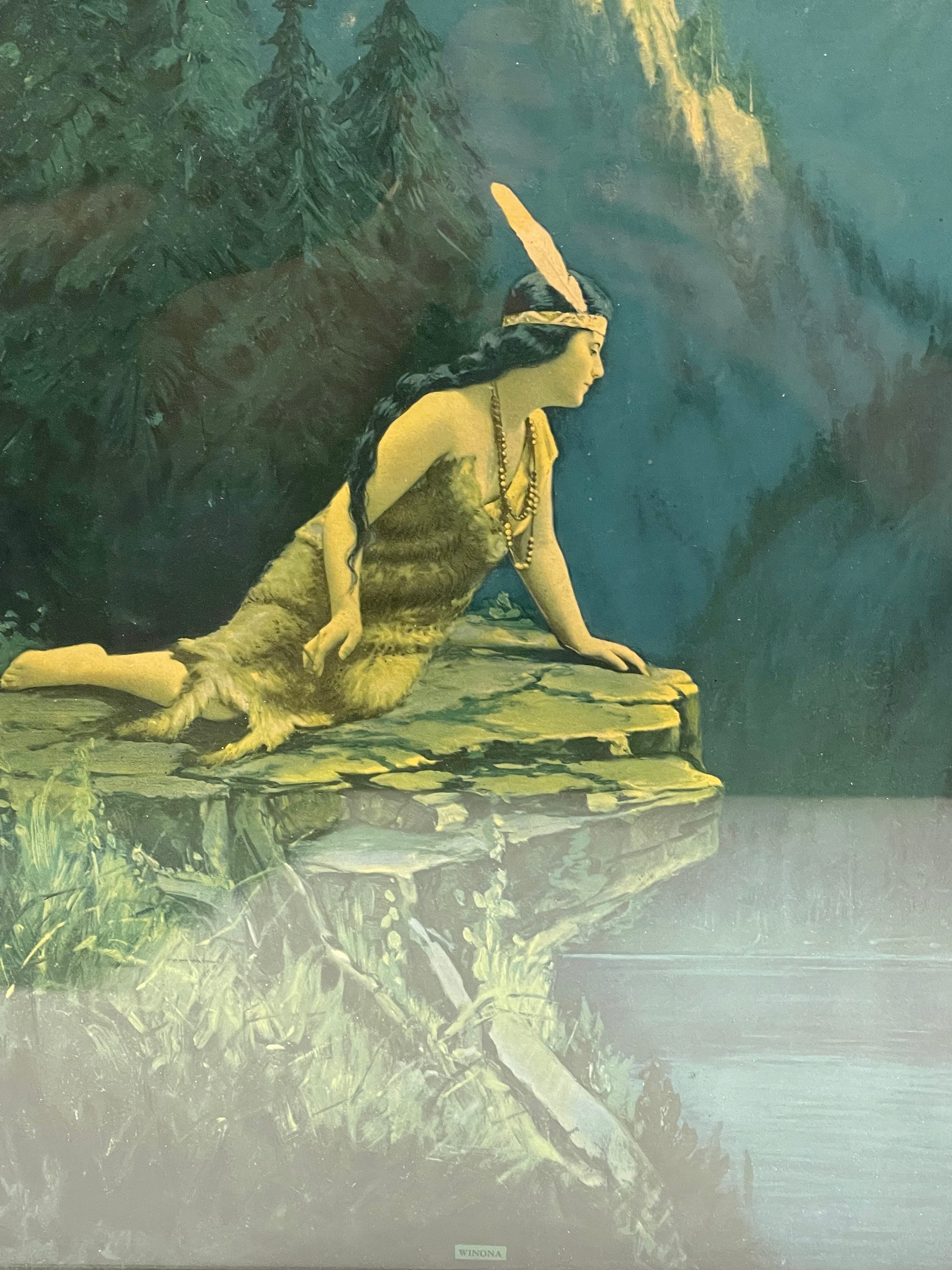 1930s R Atkinson Fox Native American Indian Maiden 17x13 Art Print ...