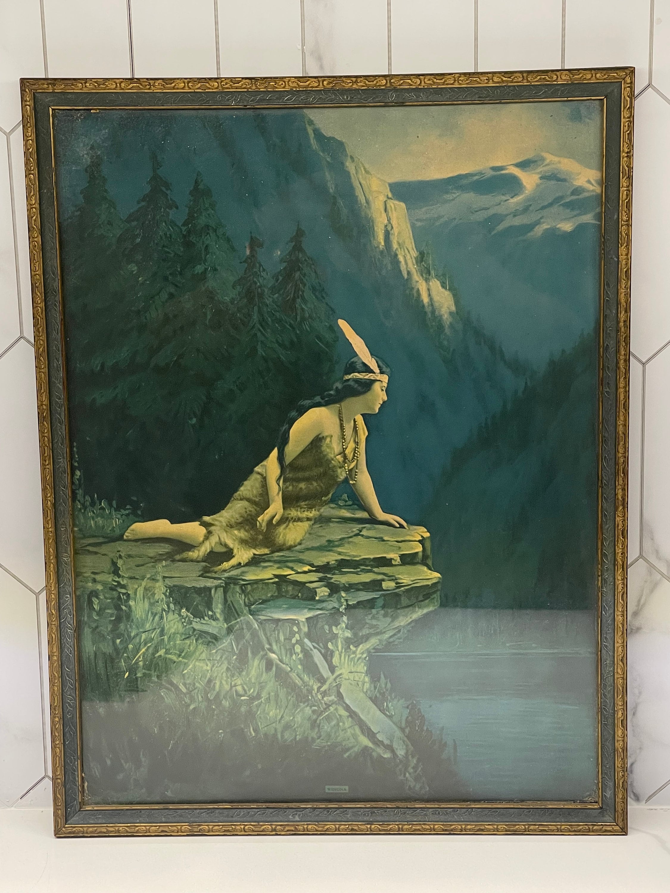 1930s R Atkinson Fox Native American Indian Maiden 17x13 Art Print ...