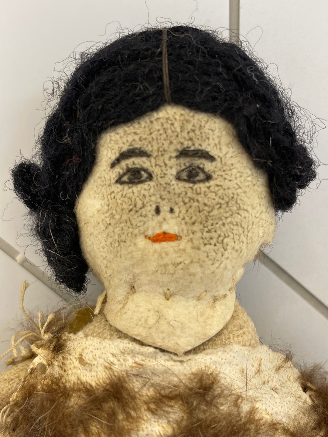 Vintage Doll Inuit Doll Leather Head Hand Stitched Handmade Cultural ...