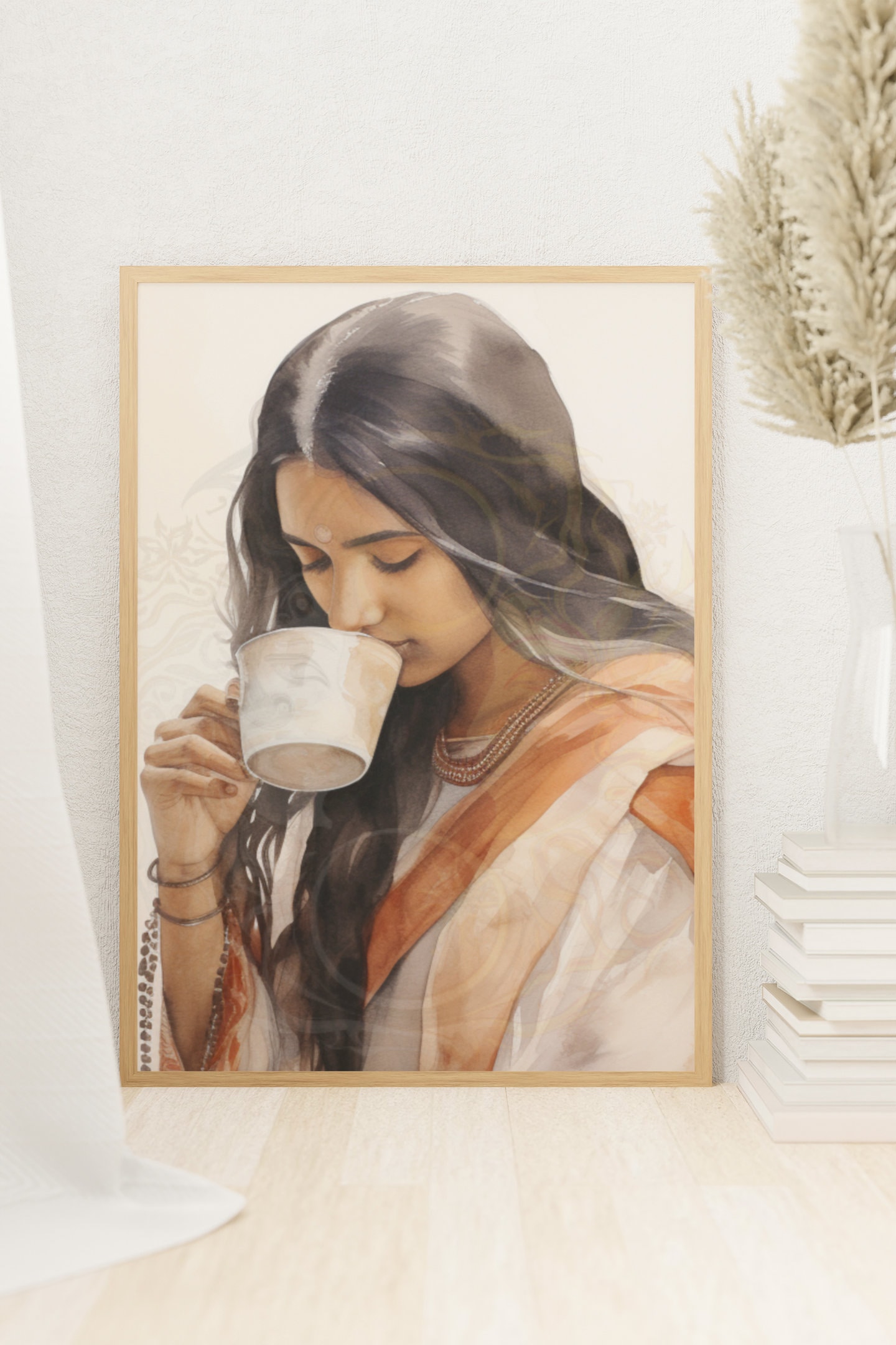 Desi Art Indian Art Watercolor Woman Art Asian Painting North Indian ...