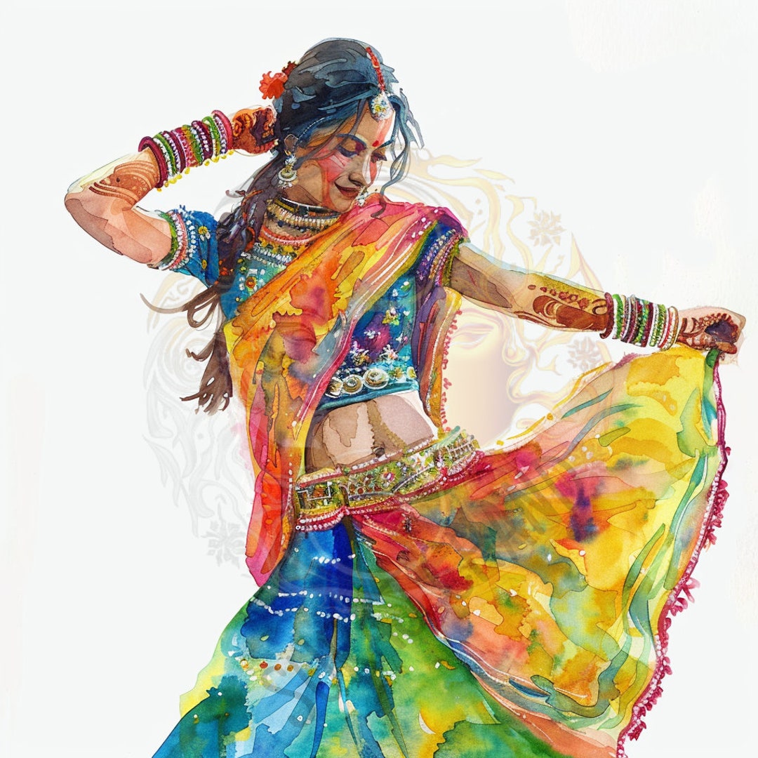 Dancing Art Indian Art Indian Dancer Art Brown Girl Art Desi Art South ...