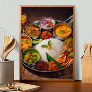 Indian Thali Art Print, Food Illustration (digital Download) - Etsy