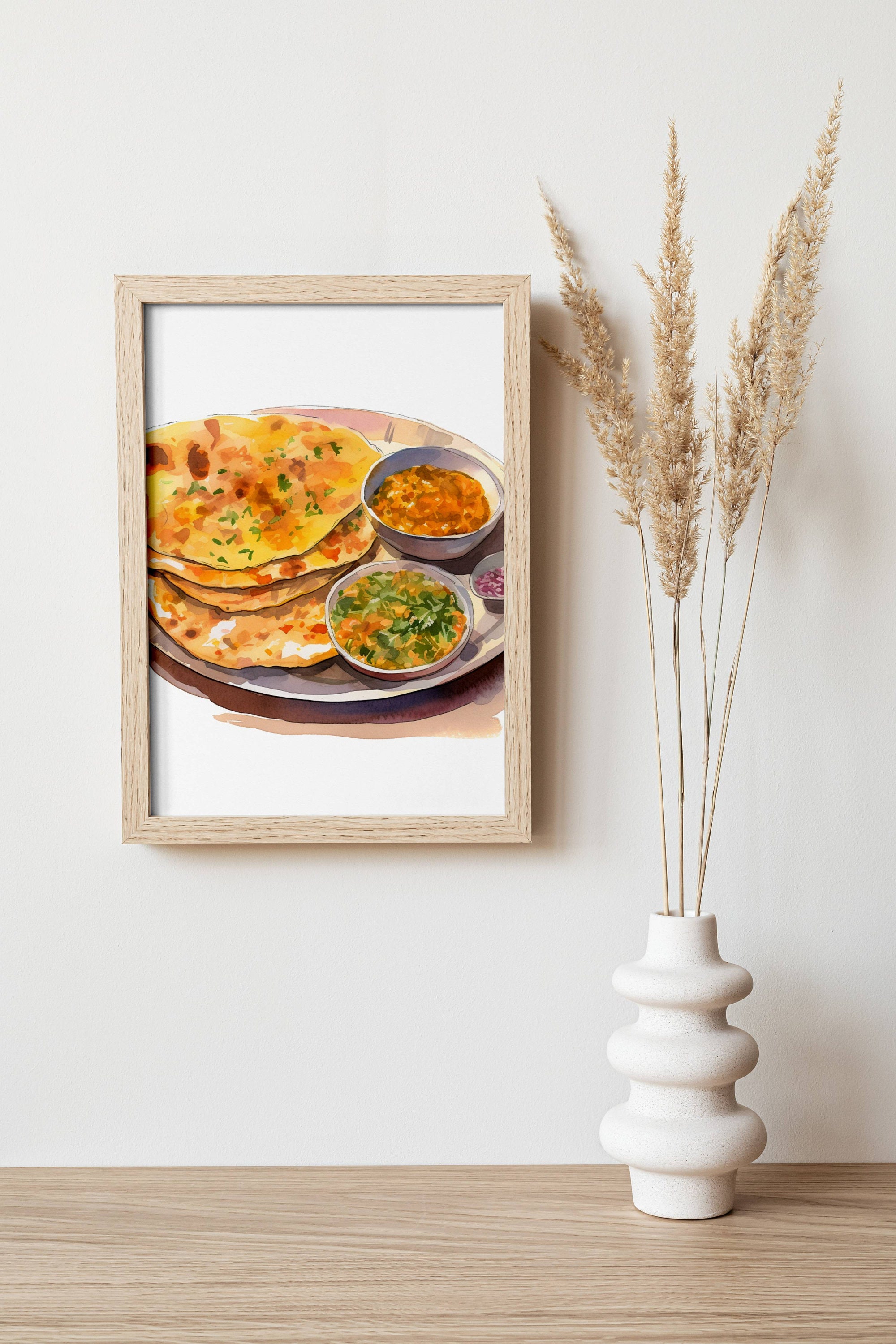 Roti and Dal | Indian Thali | Watercolor Painting| Digital Art | Food ...