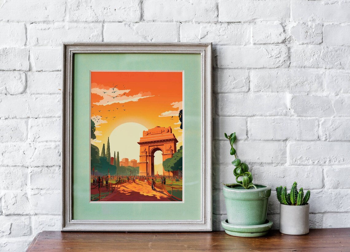 India Art Print India Gate Gift Poster Art Artwork New Delhi Art Home ...