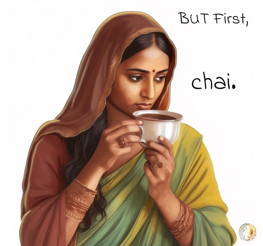 But First, Chai Indian Typograph Art, Vintage Poster, Desi Kitchen ...