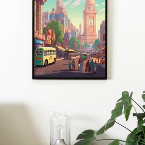 New Delhi Illustration Street Art Prints Modern City New Delhi Wall Art ...