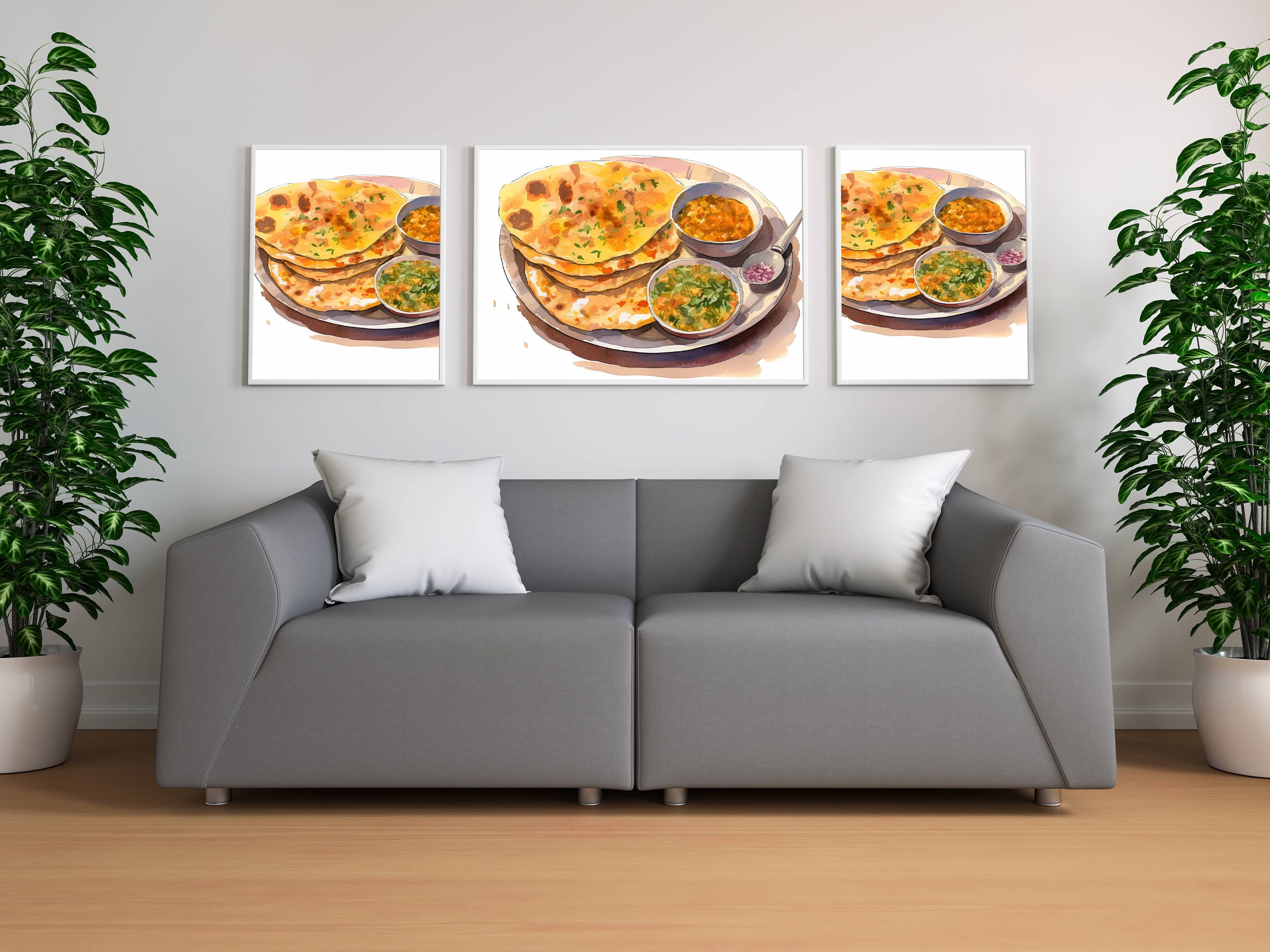 Roti and Dal | Indian Thali | Watercolor Painting| Digital Art | Food ...