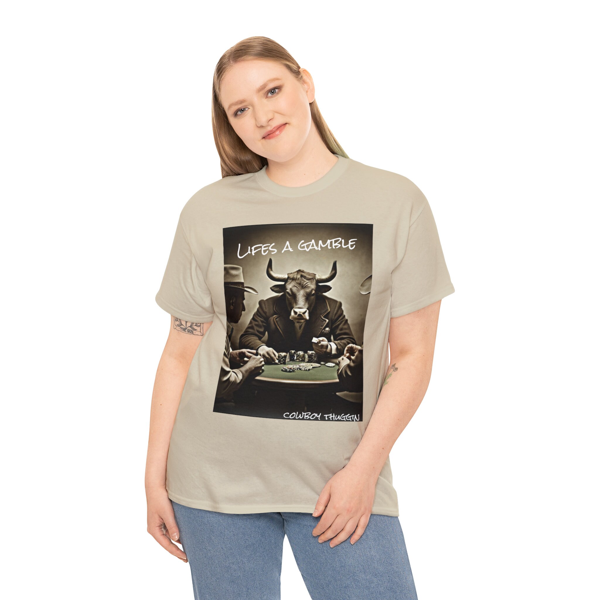 Cowboy Thuggin life's a Gamble Tee - Etsy