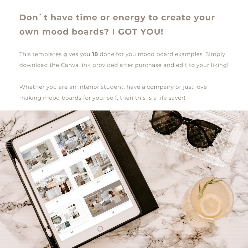 Interior Design Mood Board Template: 18-page Canva Edit (digital ...