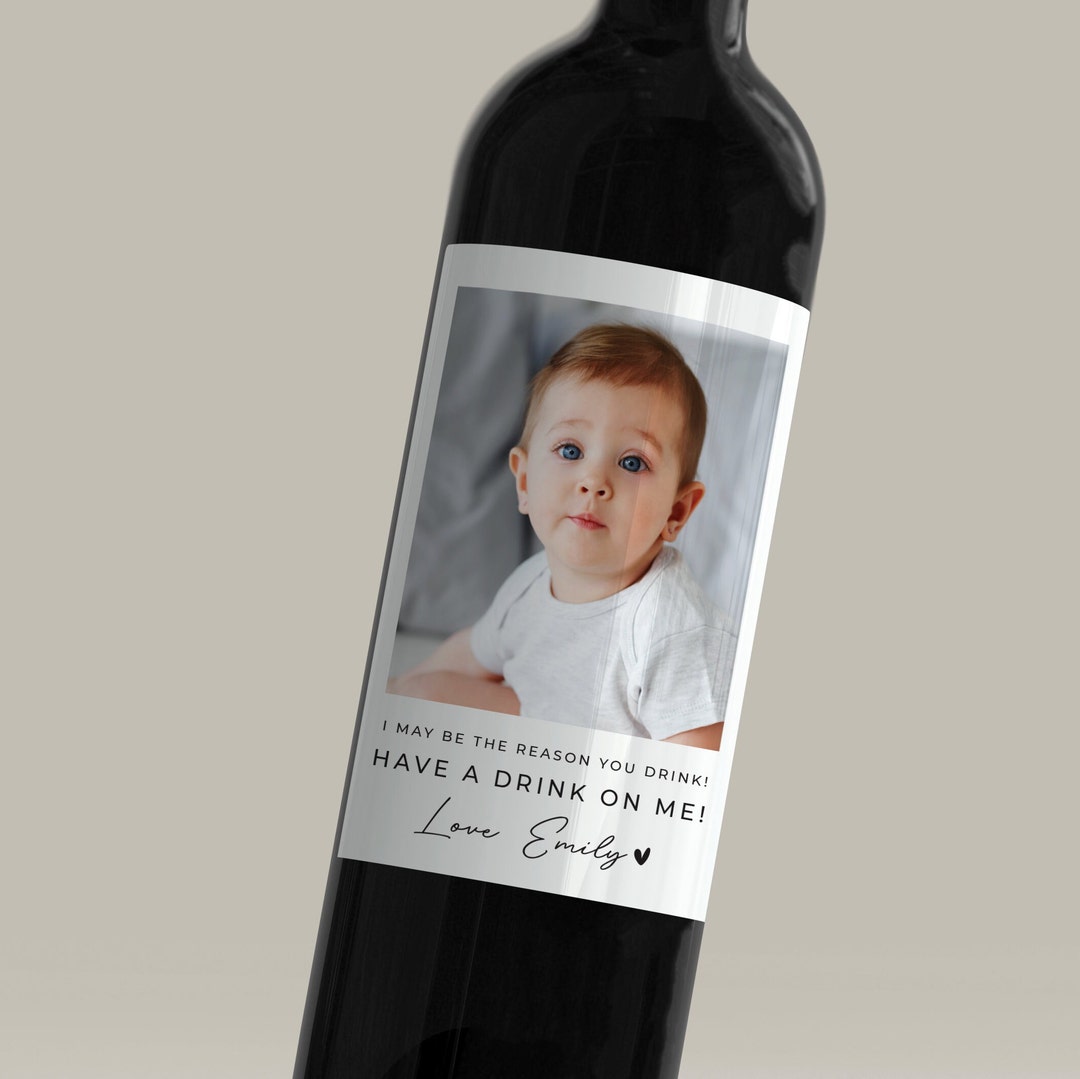 Custom Photo Baby Wine Label, Custom Photo Sticker Proposal Label, Maid ...