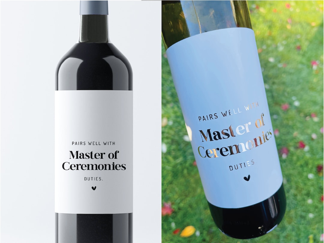 Master of Ceremonies Label, Maid of Honor Proposal, Bridesmaid Gift ...