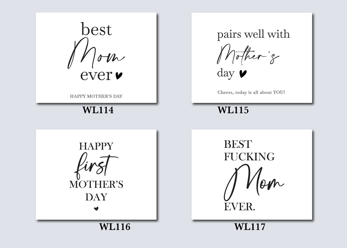 Best Mom Ever Wine Label, Pairs Well With Motherhood, Mother Day Gift ...