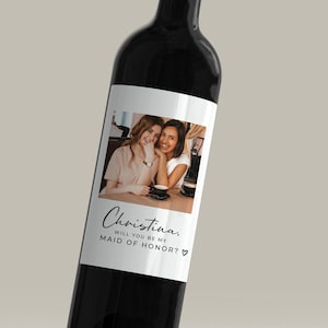 Custom Engagement Wine Label, Custom Bridesmaid Proposal Label/photo ...