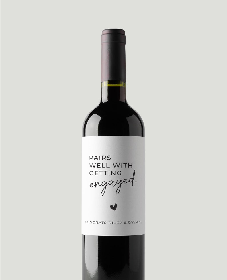Engagement Wine Labels Pairs Well With Getting Married - Etsy Canada