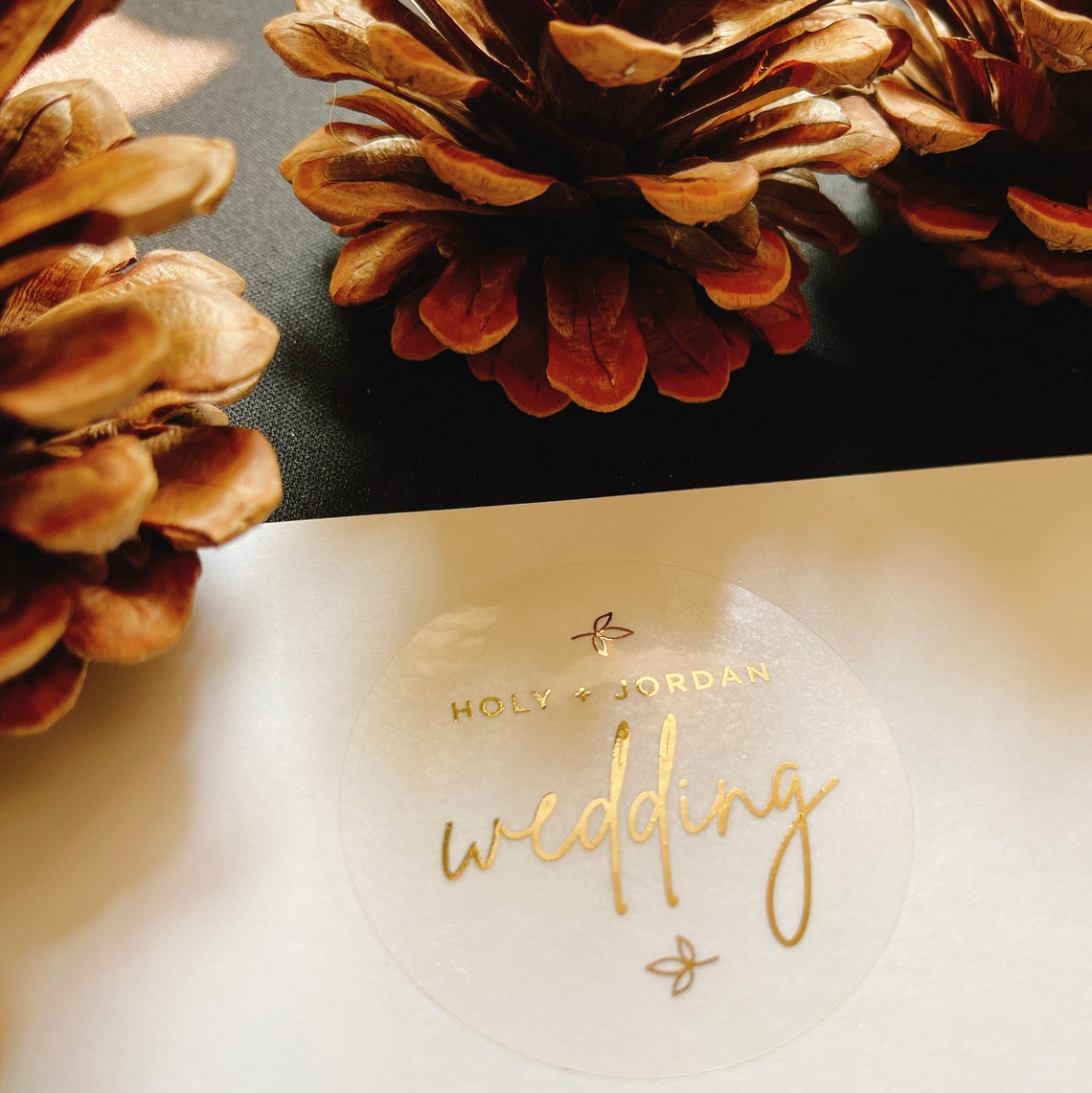 Custom Foiled Wedding Stickers, Minimalist Foil Wedding Stickers ...