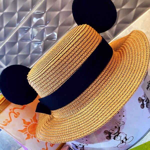 Straw Hat With Mickey Mouse Ears - Etsy
