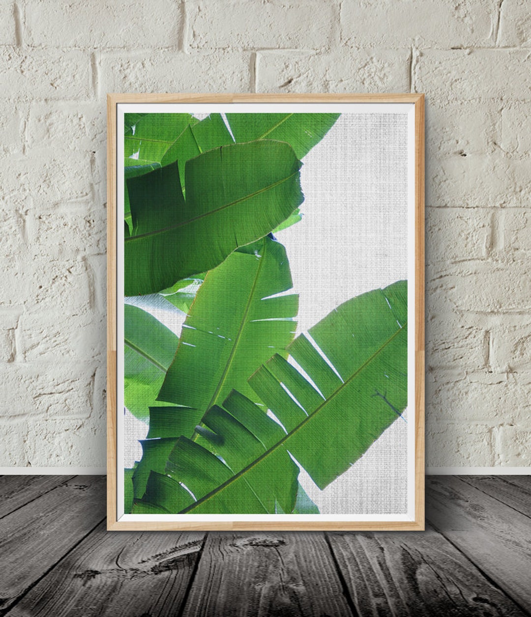 Green Palm Leaves Print Botanical Print Green Wall Art Tropical