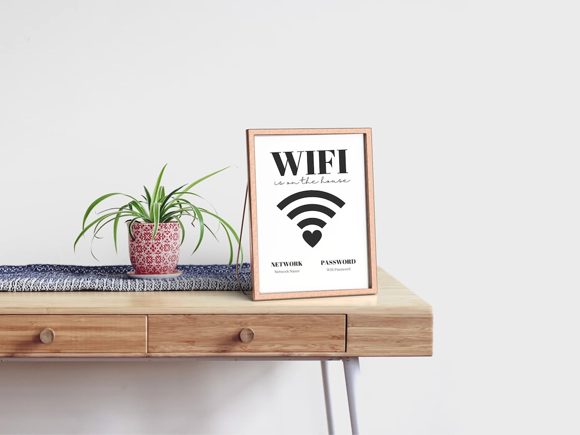 Editable Wifi Information Sign/wifi Info Template/printable Wifi Sign ...