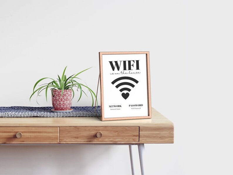 Editable Wifi Information Sign/wifi Info Template/printable Wifi Sign ...
