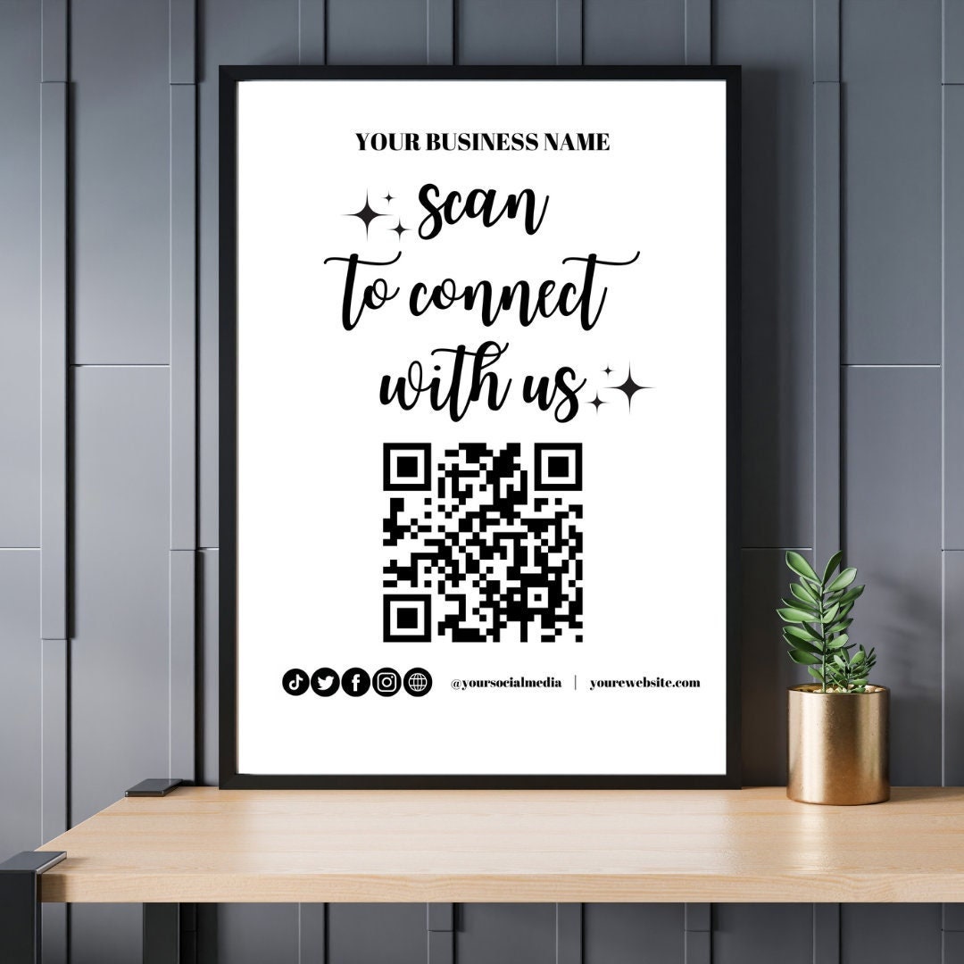 Scan to Connect Editable Canva Template(8x10)/printable Scan to Connect ...