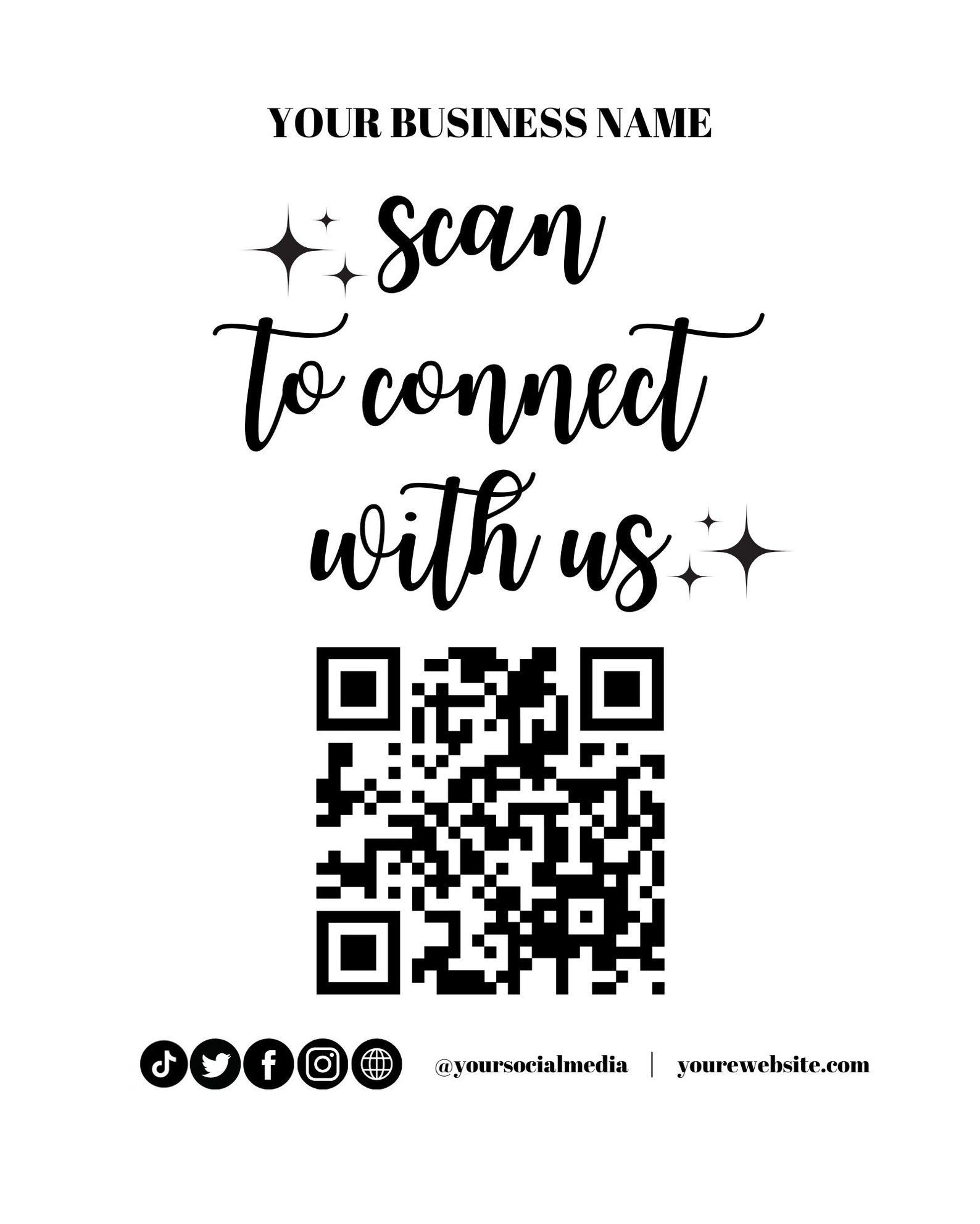 Editable Printable QR Code Sign Template Bundle(8x10)/virtual Tip Jar ...