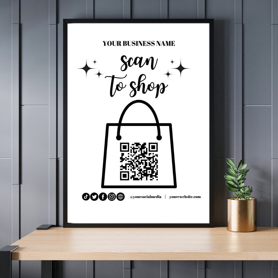 Scan to Shop Editable Canva Template(8x10)/printable Scan to Shop Sign ...