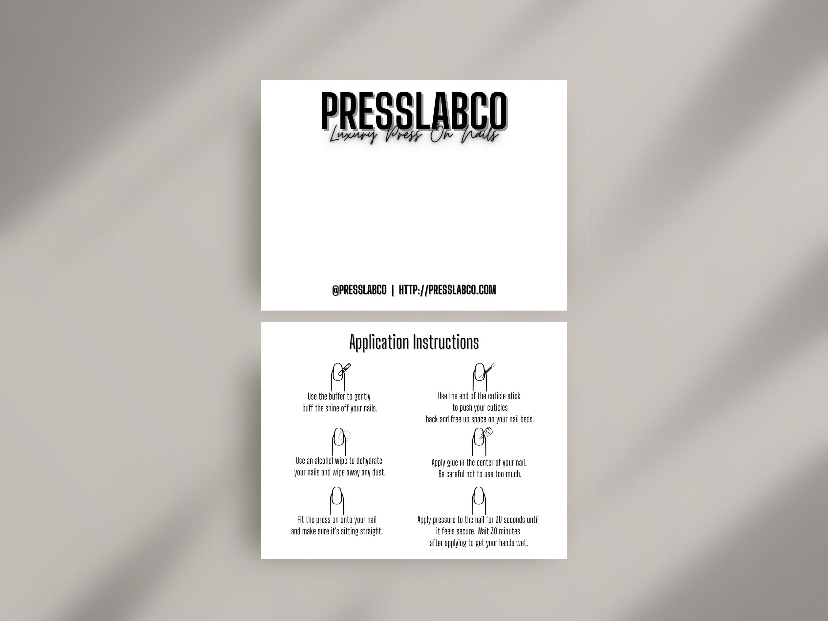 Editable Luxury Press on Nail Display Card Template With Instructions ...