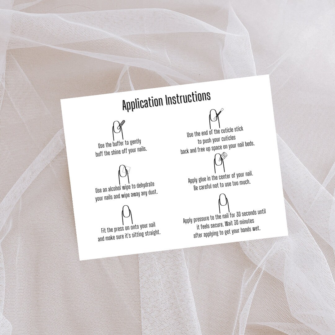 Editable Luxury Press on Nail Display Card Template With Instructions ...