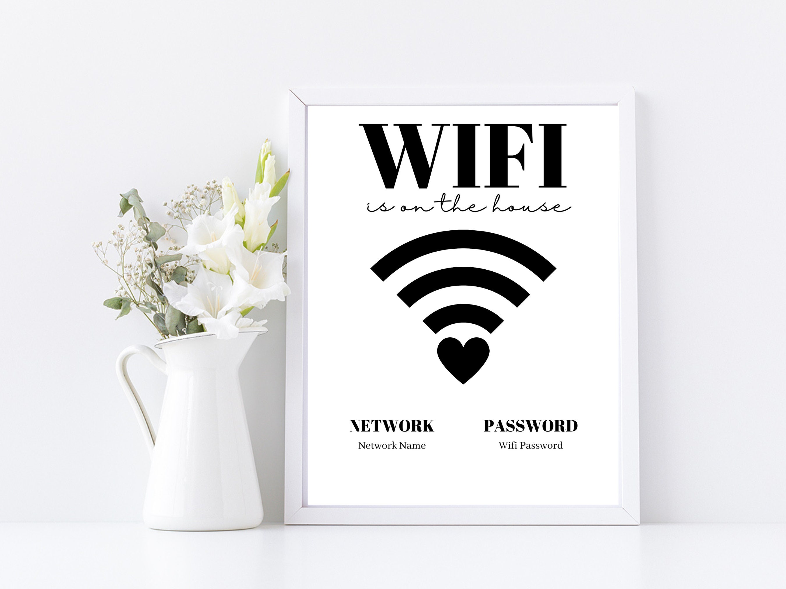 Editable Wifi Information Sign/wifi Info Template/printable Wifi Sign ...