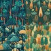 Fantasy Forest, Seamless Pattern, Trees, Nature. Digital Paper ...