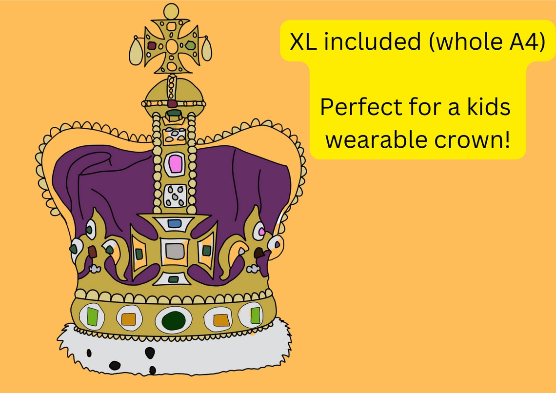 Printable Coronation Crown PDF , Printable Crown, King Charles Crown ...