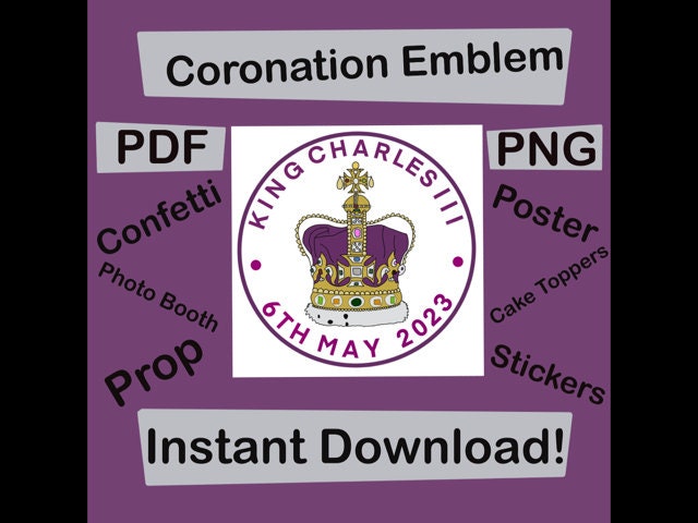 Coronation Crown Printable, Printable Emblem, King Charles Coronation ...