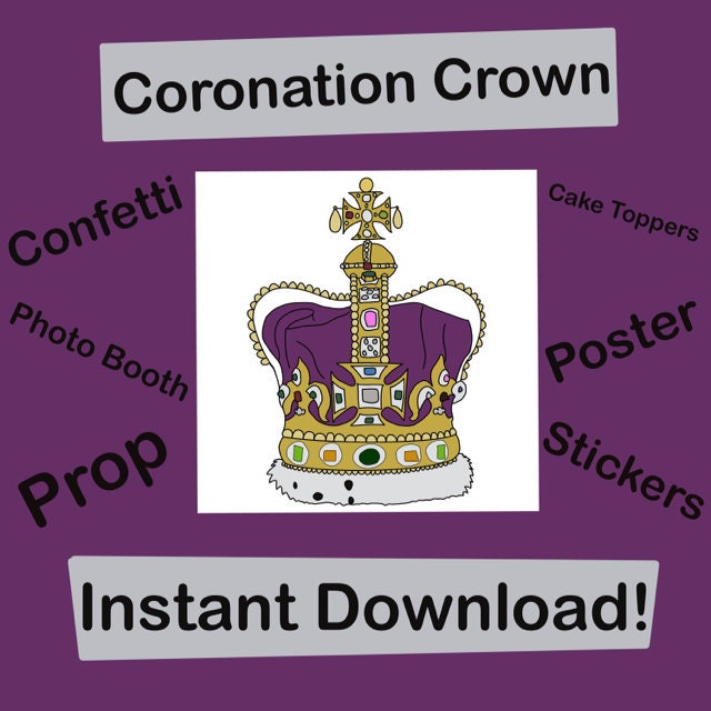 Printable Coronation Crown PDF , Printable Crown, King Charles Crown ...